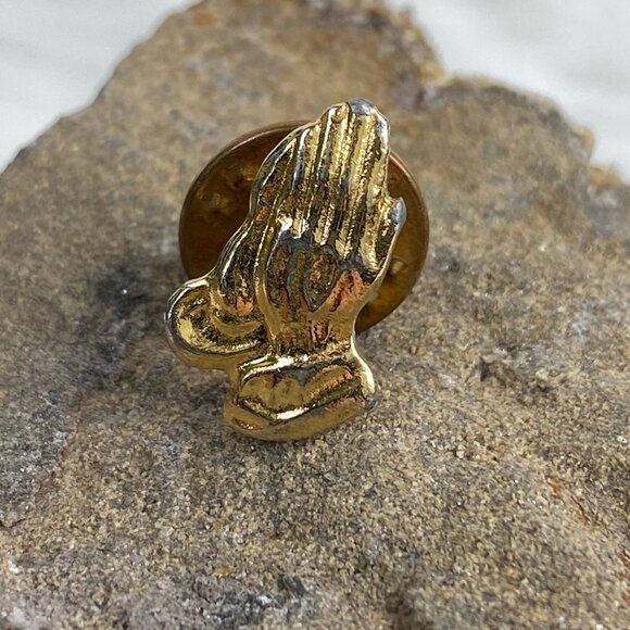 Jewelry | Gold Tone Praying Hands Religious Lapel Pin Hat Pin 75 X 5 ...